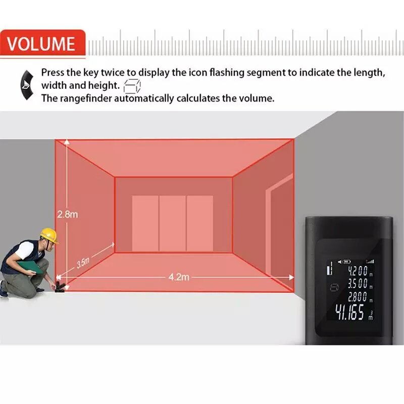 XPR3SS 40m(131 feet) Rechargeable Ultra Mini Compact Laser Distance ...